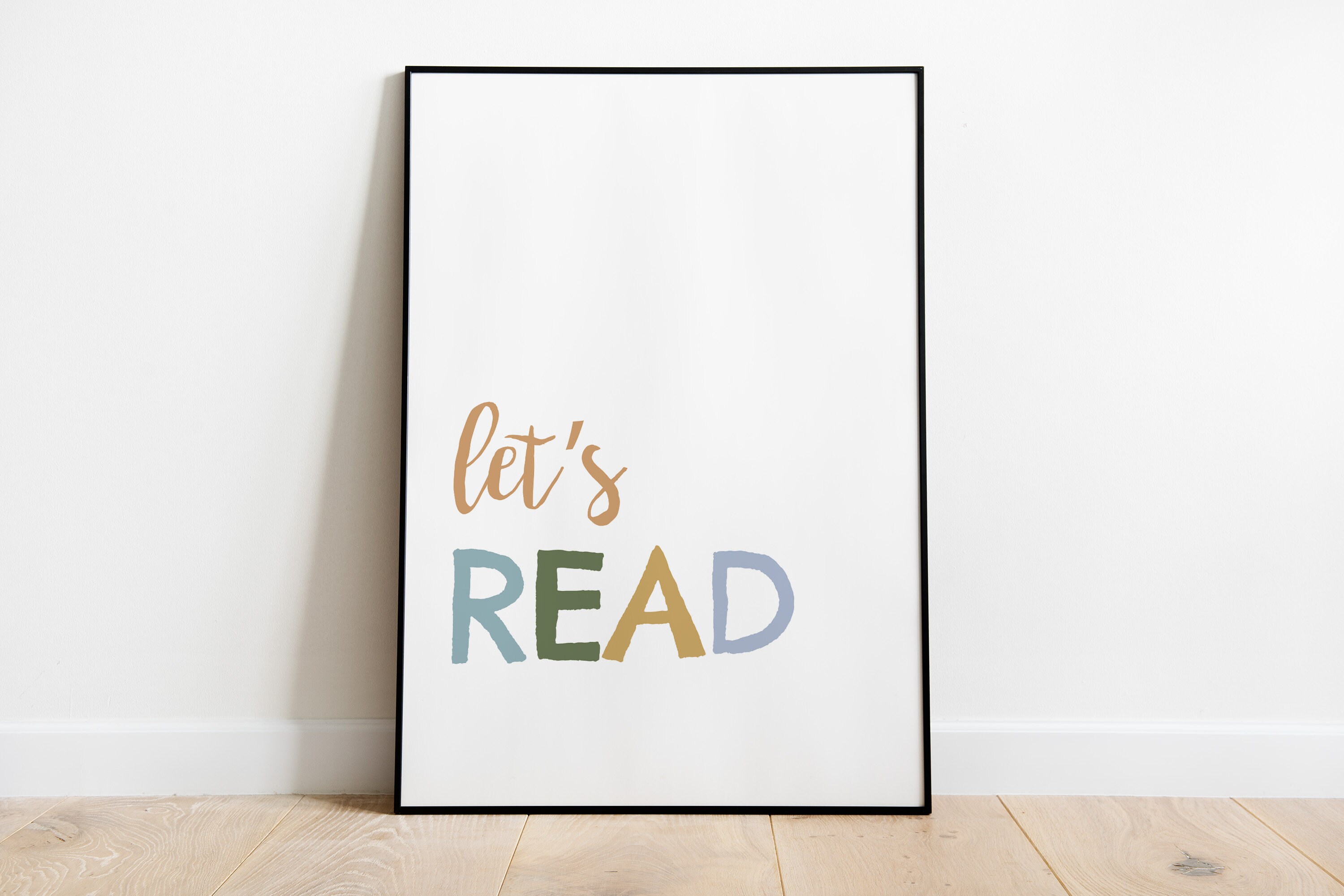 DIGITAL FILE, Let's Read Poster, Playroom Decor, Kids Room Decor ...