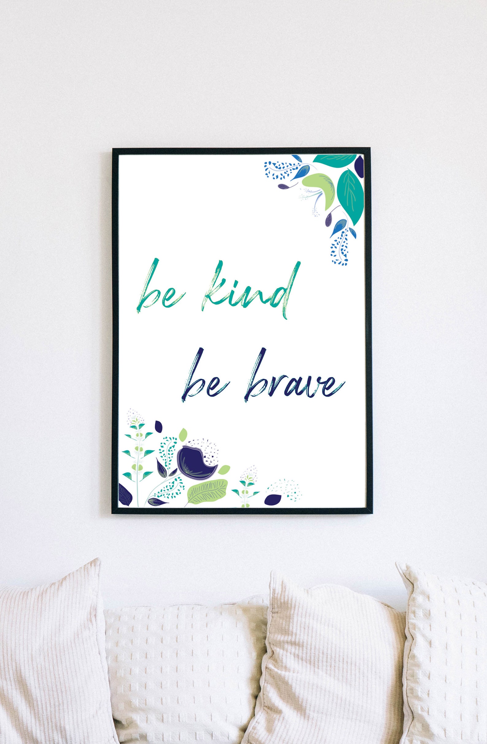 Be Kind Wall Art *PRINTABLE* Hand Drawn Floral, Inspirational Quotes - Etsy