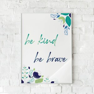 Be Kind Wall Art *PRINTABLE* Hand Drawn Floral, Inspirational Quotes - Etsy