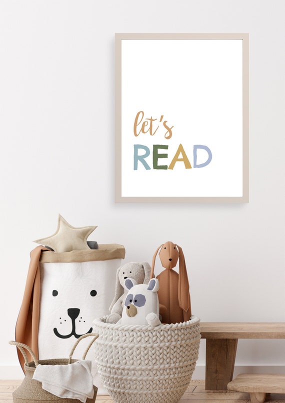 DIGITAL FILE Let's Read Poster Playroom Decor Kids Room - Etsy