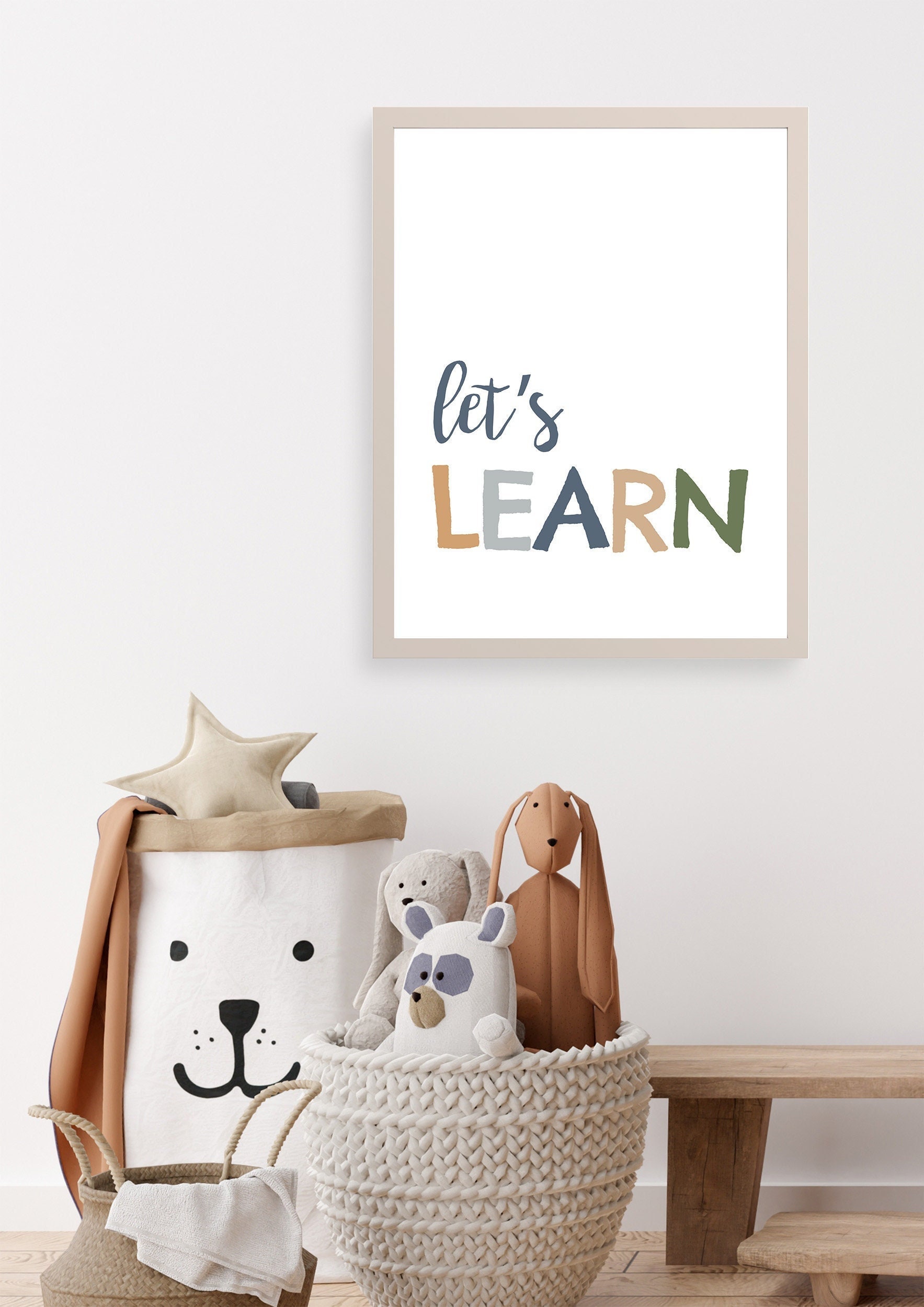 DIGITAL FILE, Lets Learn Poster, Playroom Decor, Kids Room Decor ...