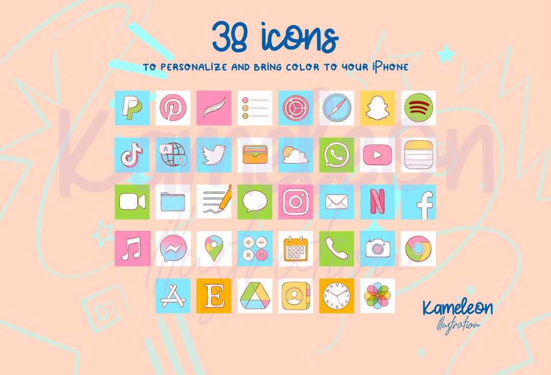 Icon Pack for iPhone and Ipad, Custom Home Screen, Phone Customization ...