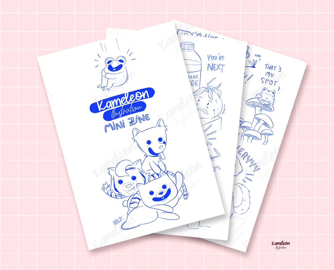 Mini Zine, Mini Sketchbook, Animal Illustrations Zine, Handcrafted Zine ...