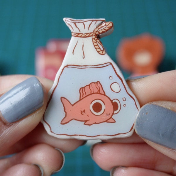 Goldfish Pin - Etsy