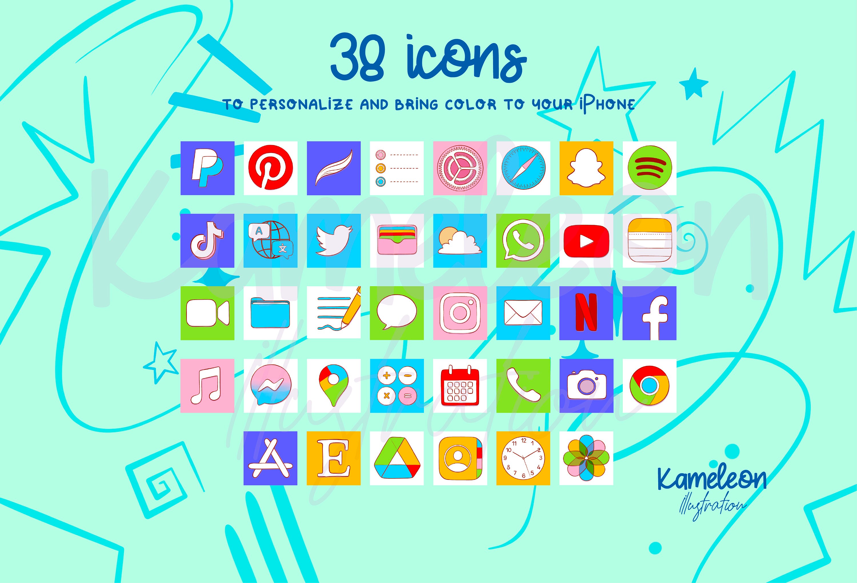 Icon Pack for iPhone and Ipad, Custom Home Screen, Phone Customization ...