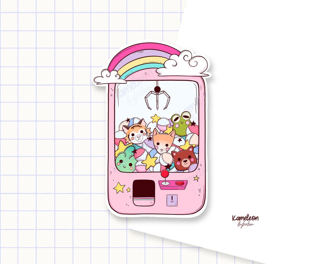 Claw Machine Stickers, Die Cut Stickers, Animal Stickers, Laptop ...
