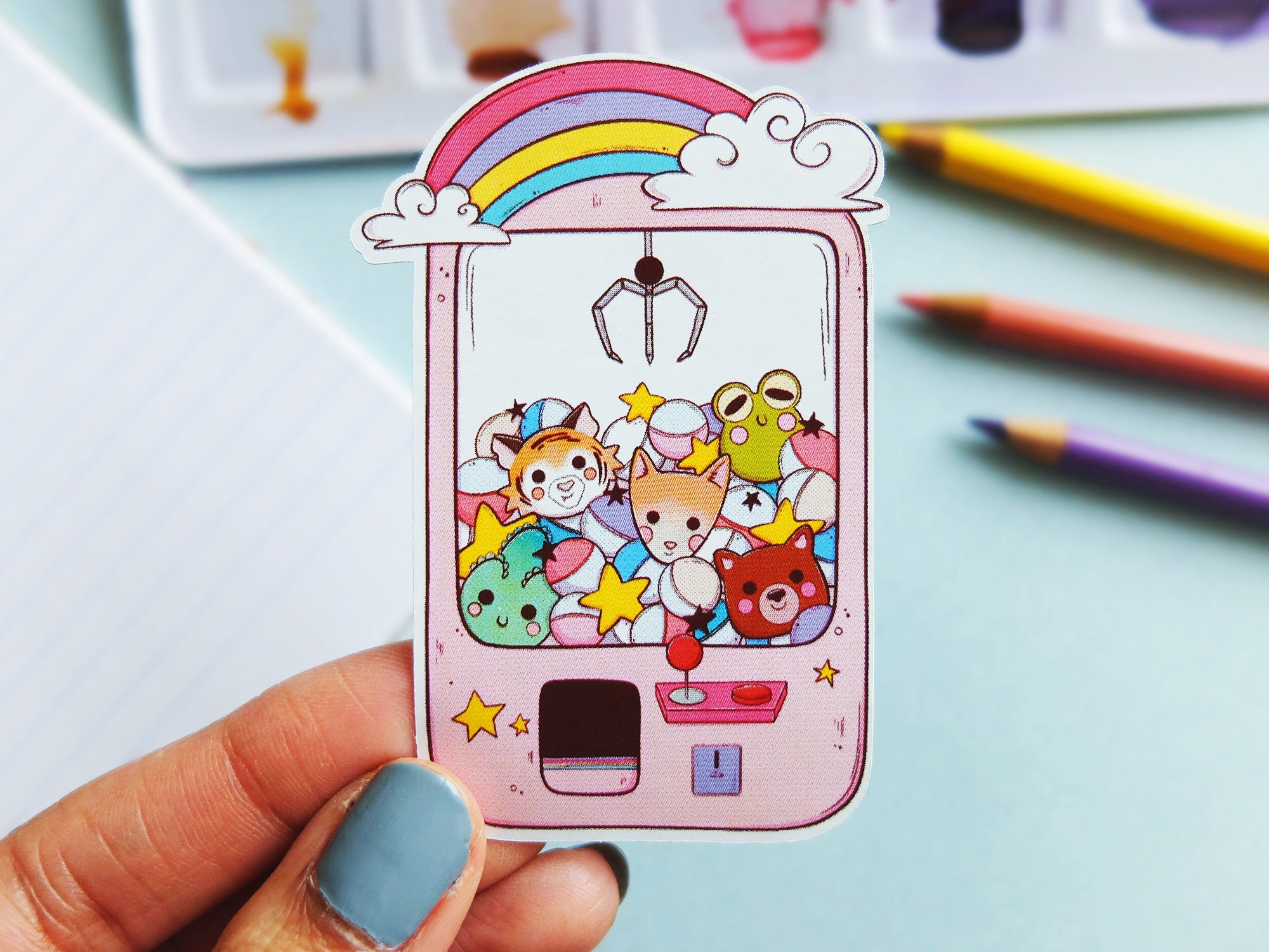 Claw Machine Stickers, Die Cut Stickers, Animal Stickers, Laptop ...