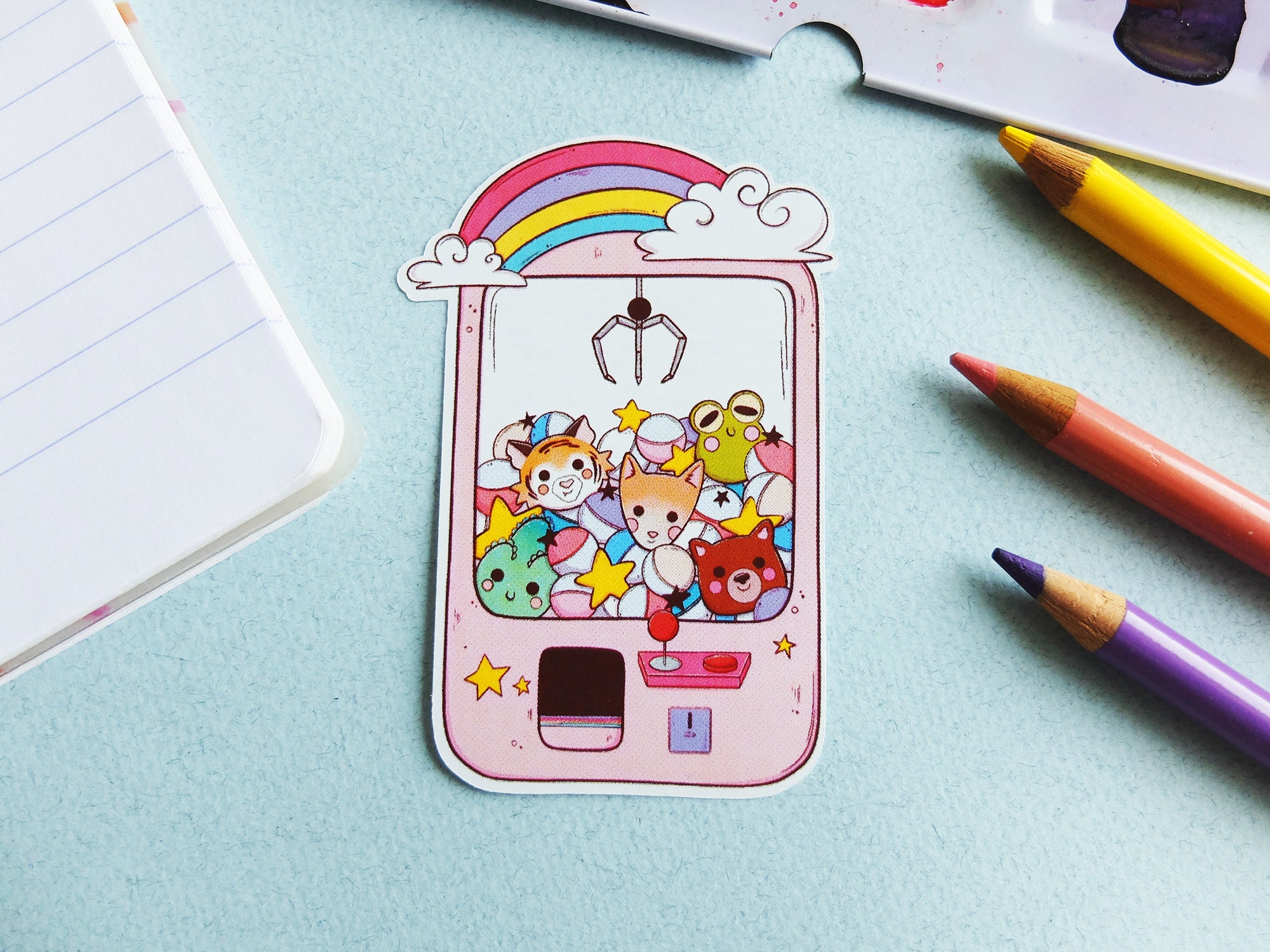 Claw Machine Stickers, Die Cut Stickers, Animal Stickers, Laptop ...