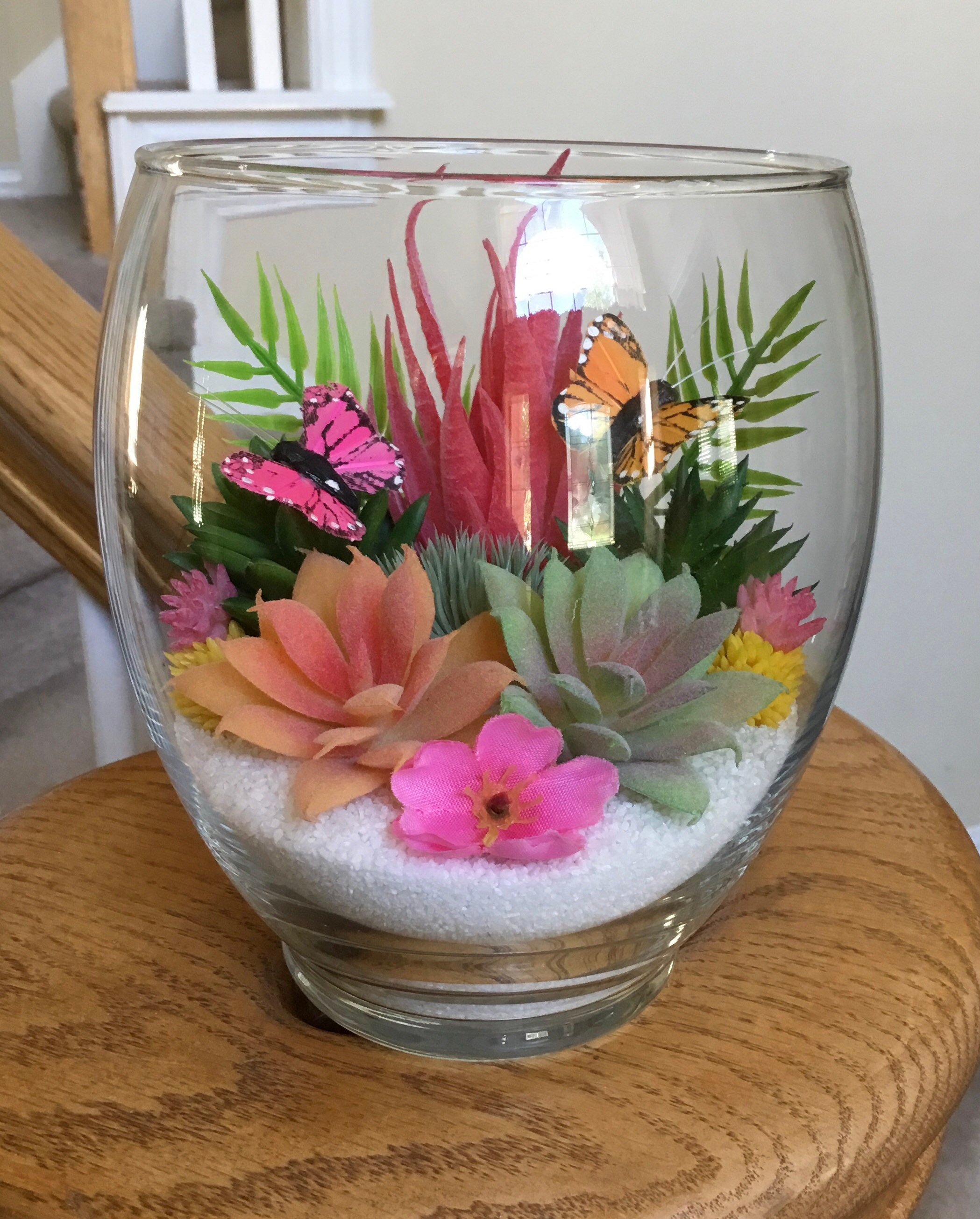 Butterfly Terrarium Kit Artificial Succulent Terrarium Kit - Etsy