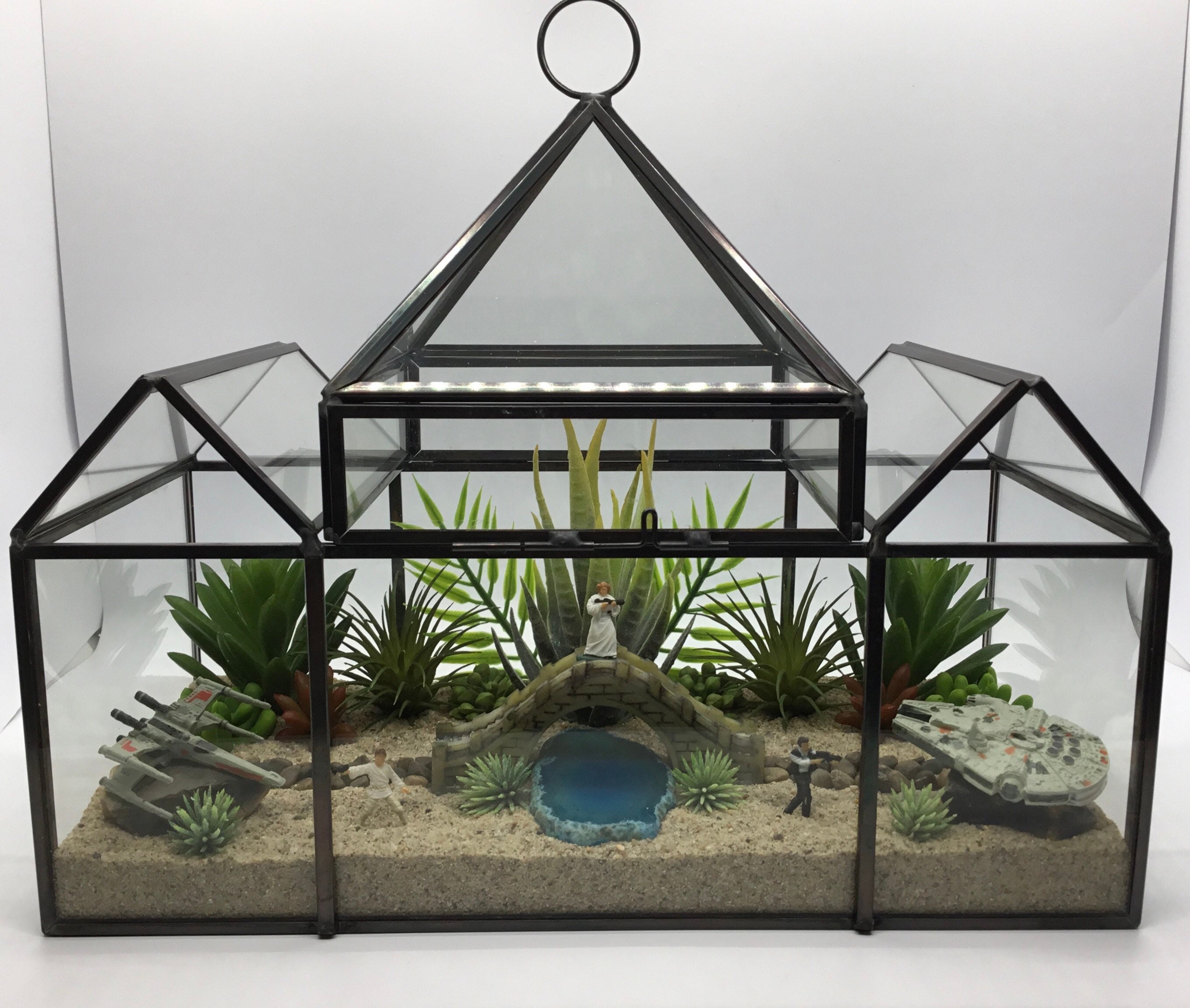 Star Wars Terrarium Kit Artificial Succulent Terrarium 10 Metal Trim ...