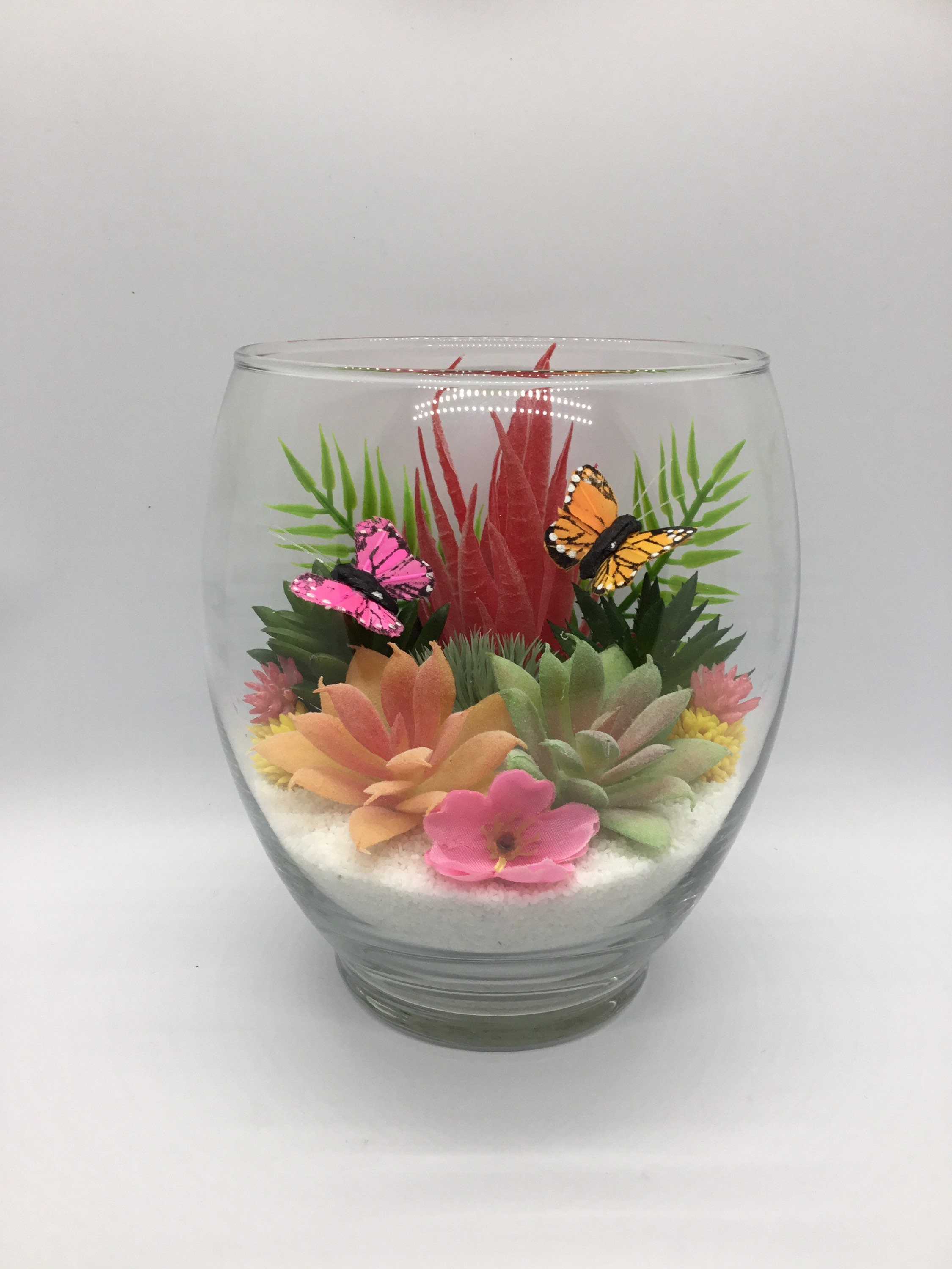 Butterfly Terrarium Kit Artificial Succulent Terrarium Kit - Etsy