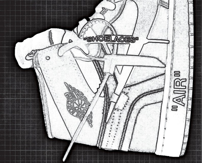 Off-white Air Jordan 1 / Blueprint Poster / Poster Print / | Etsy