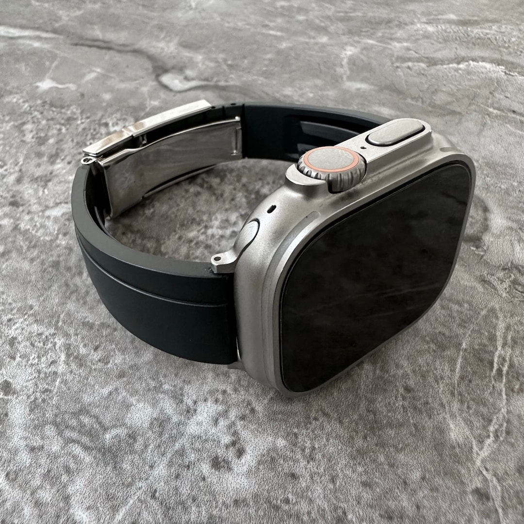 Personalised Custom Engraved Rolex Style Black Silicone Rubber ...