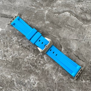 Baby Blue Rubber Silicone Watch Strap Band for NEW Apple Watch Ultra 1 ...