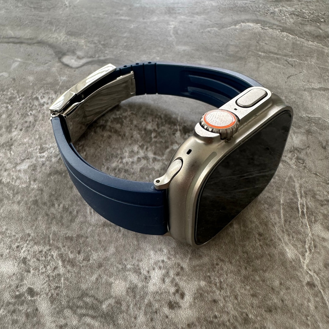 Rolex Style Blue Silicone Rubber OYSTERFLEX Watch Strap Band for New ...