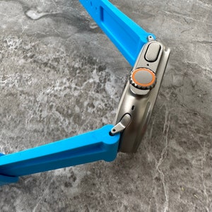 Baby Blue Rubber Silicone Watch Strap Band for NEW Apple Watch Ultra 1 ...