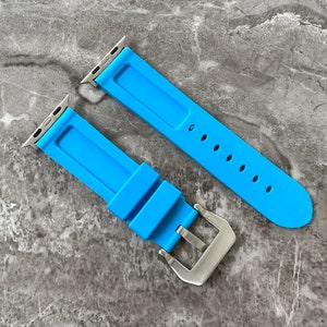 Baby Blue Rubber Silicone Watch Strap Band for NEW Apple Watch Ultra 1 ...