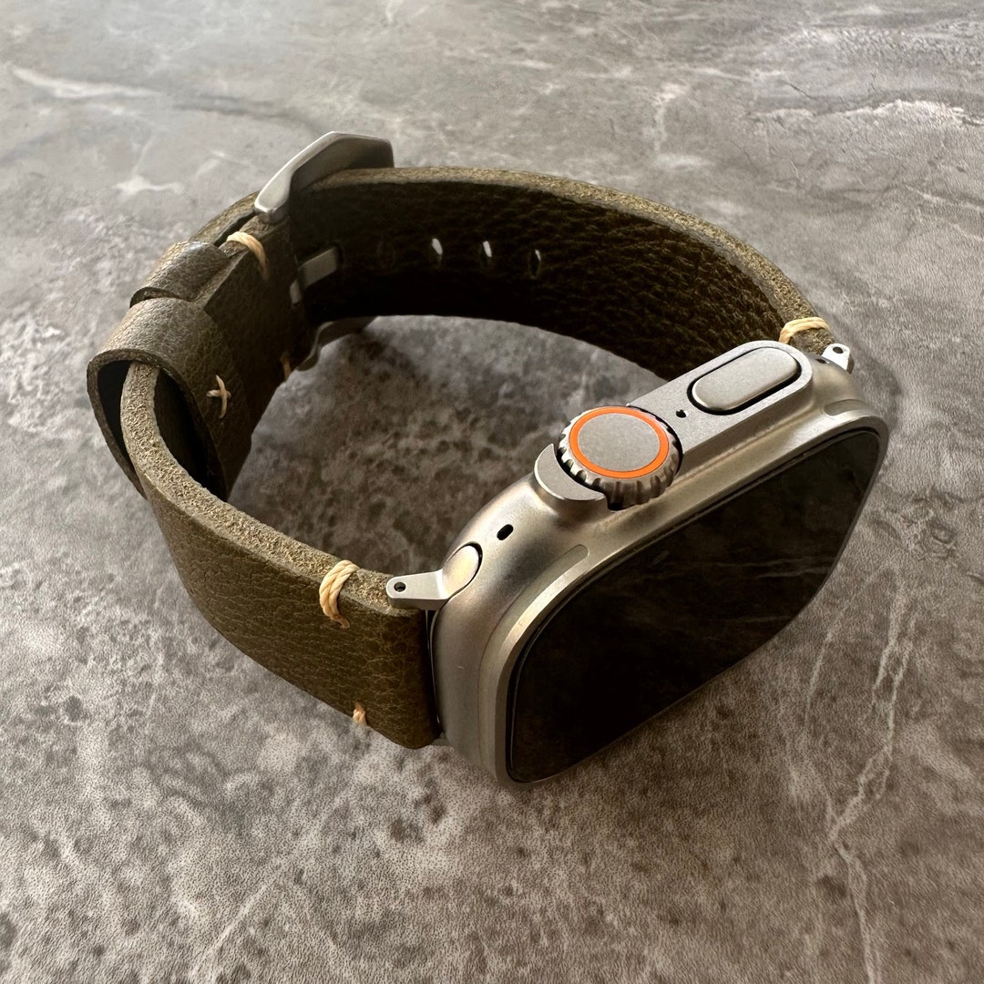 Personalised Custom Engraved Premium Quality Thick Lychee Leather Olive ...