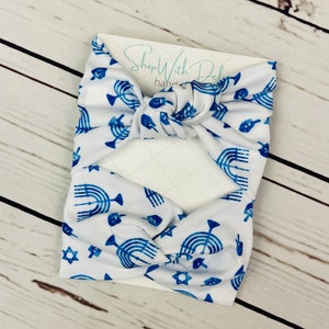 Mommy and Me Headbands, Hanukkah, Top Knot Headband, Knotted Headband ...