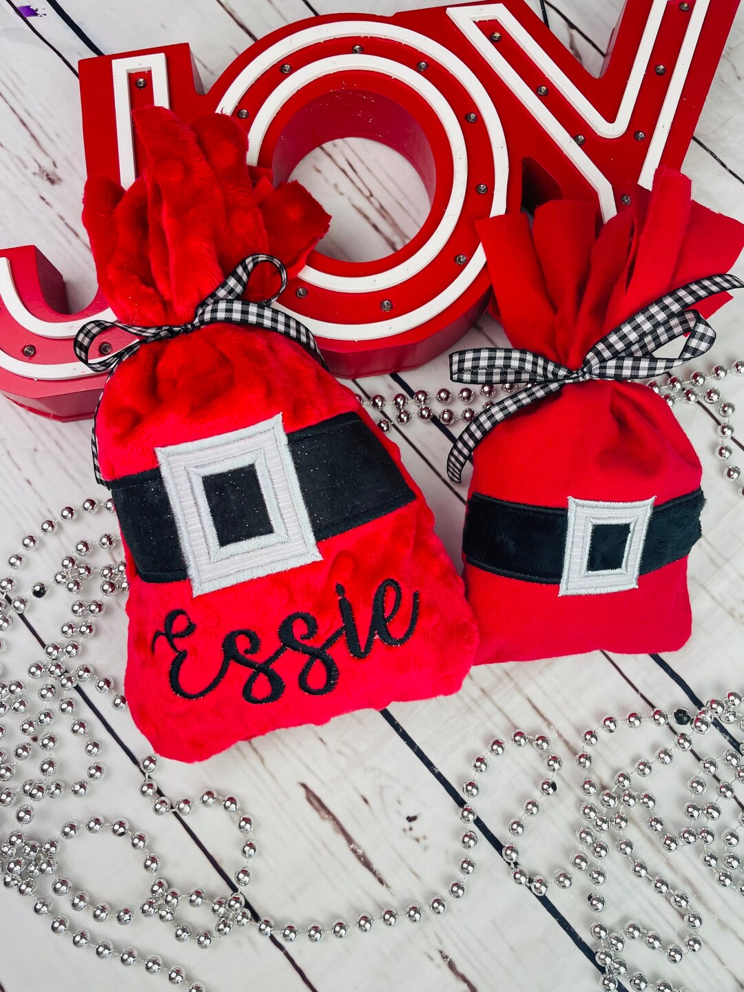 Christmas Santa Treat Bag, Holiday Treat Bag, Santa Belt Bag, Party ...