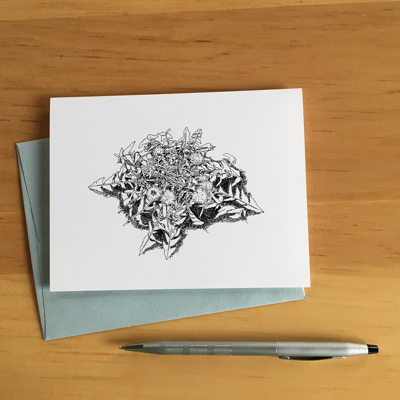 Dandelion Pen and Ink Print - Etsy
