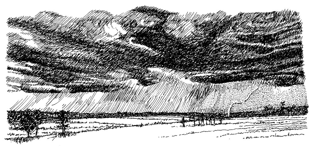 Thunderstorm Pen & Ink Print - Etsy