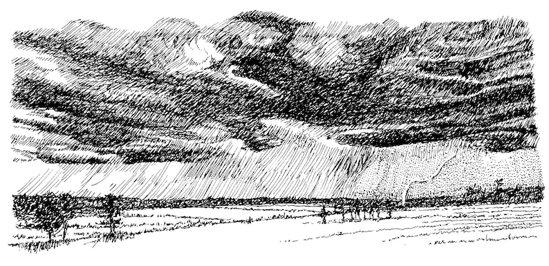 Thunderstorm Pen & Ink Print - Etsy