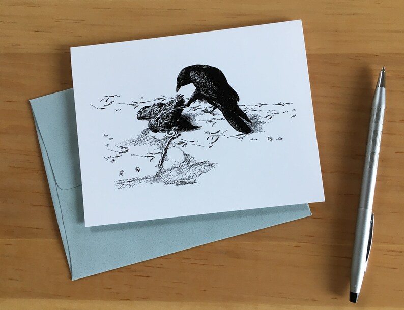 The Dove and the Crow Pen and Ink Print - Etsy