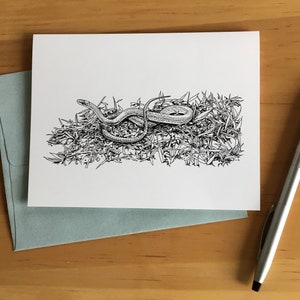 Green Snake Pen and Ink Print - Etsy