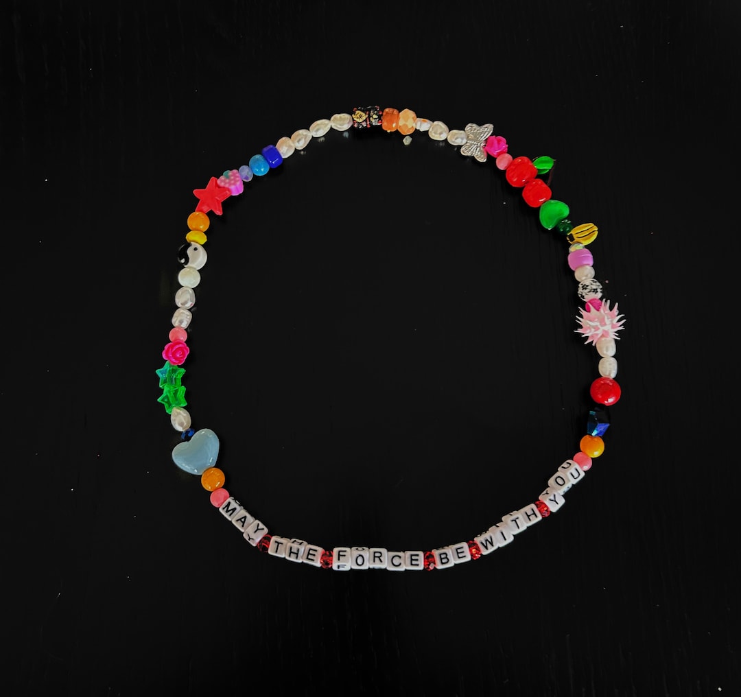 Chunky Y2K Word Necklace May the Force Be With You - Etsy