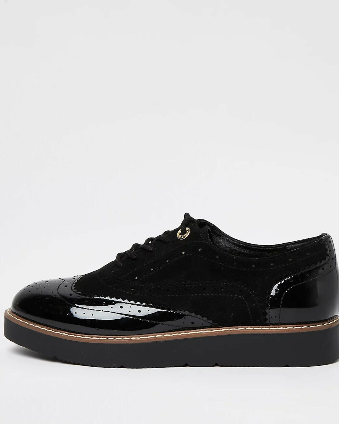 Womens/girls Light Weight Black Patent Creepers Shoes Brogue - Etsy