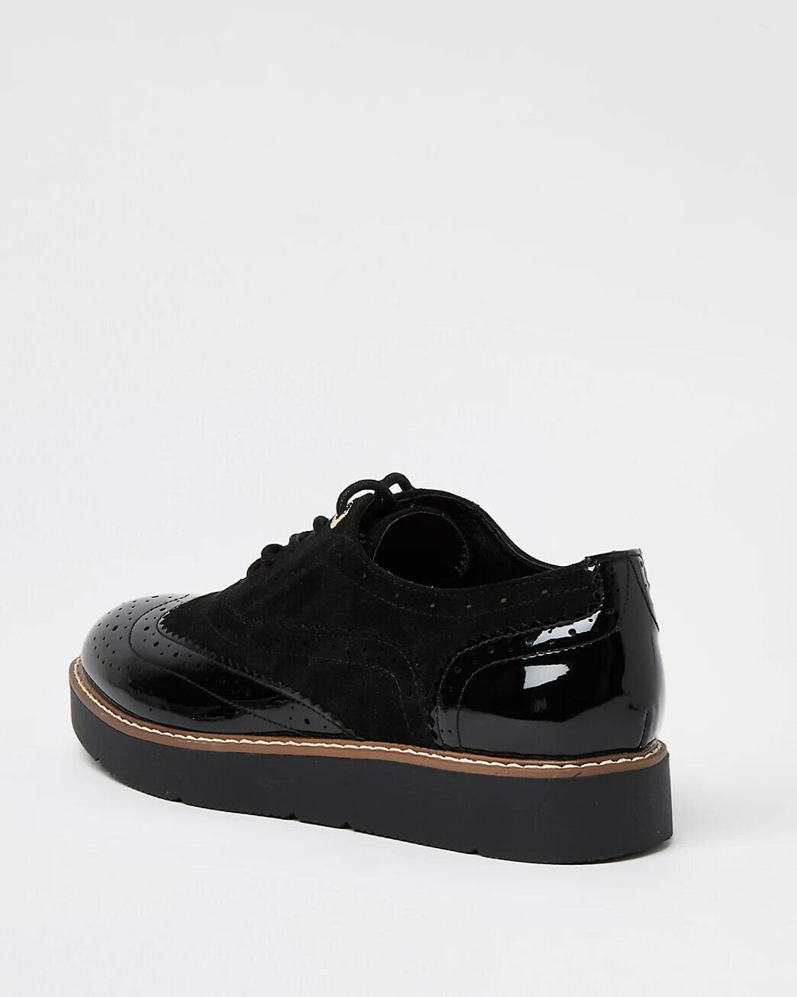 Womens/girls Light Weight Black Patent Creepers Shoes Brogue - Etsy