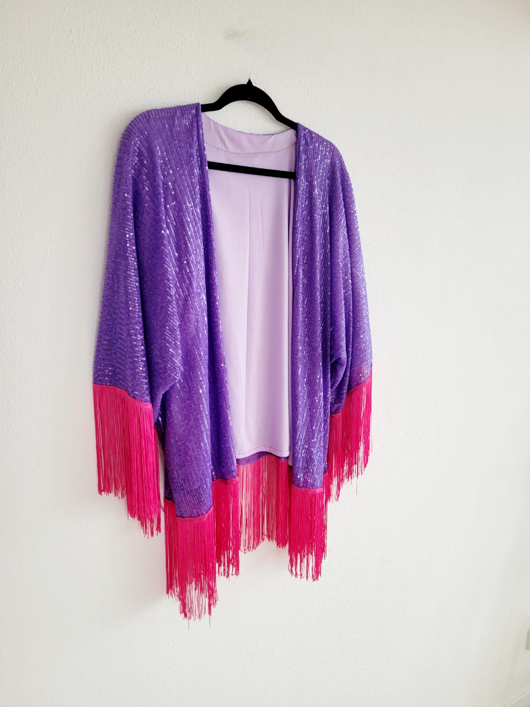 Customized Unisex Purple Cardigan With Tinsels/ Eras Jacket/ Plus Size ...