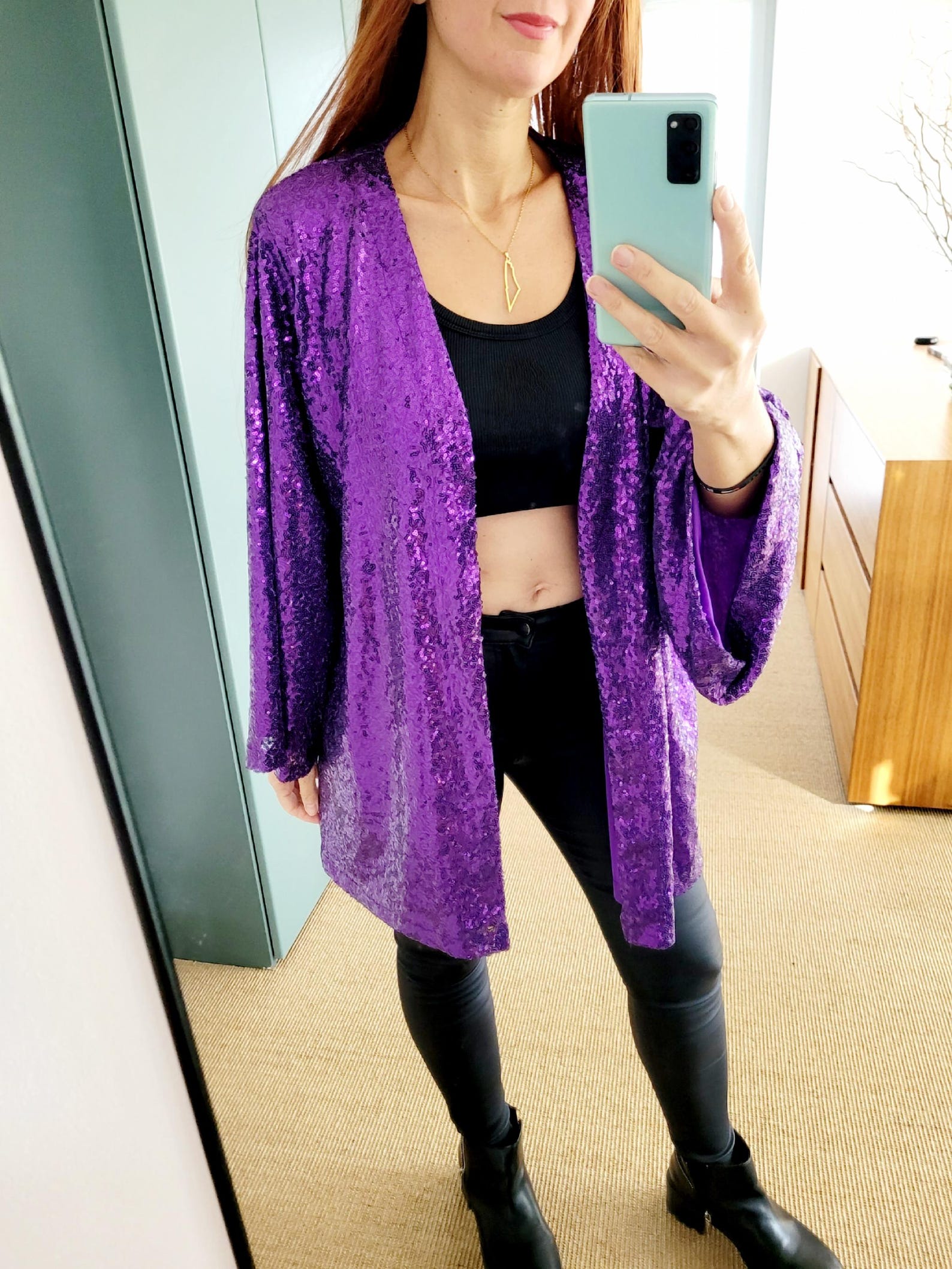 Customized Sequin Jacket/plus Size Fuchsia Sparkling Jacket/cocktail ...