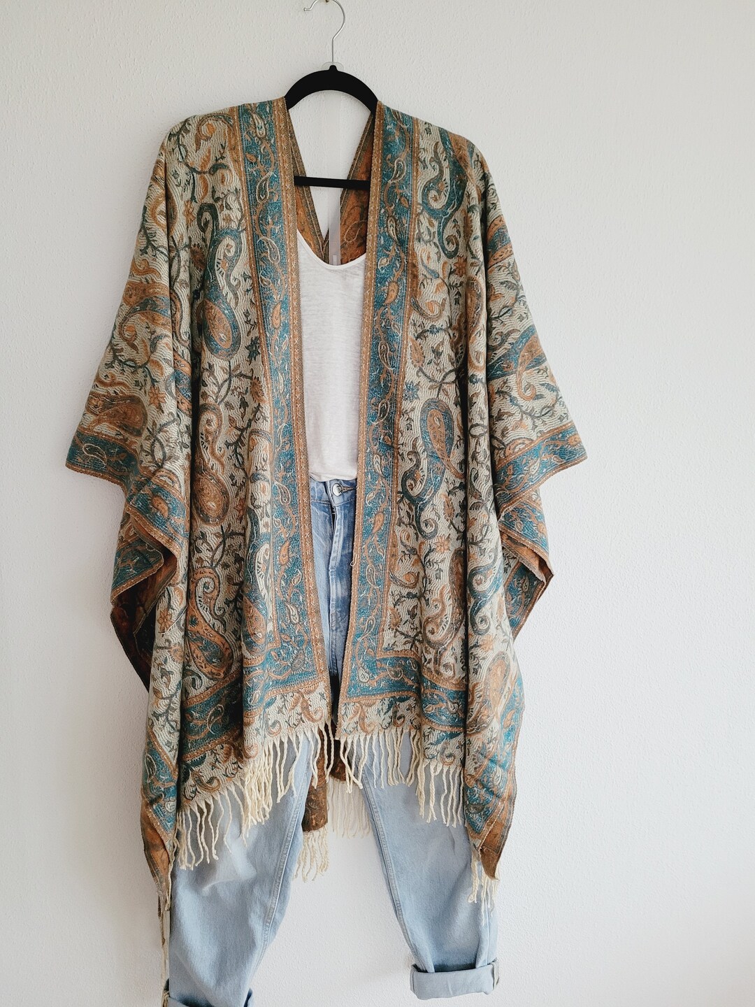 Unisex Warm Cardigan With Paisley Print, Thick Cardigan, Spring ...