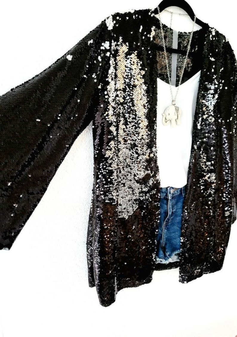 Evening Party Blazer Reversable Sequin Jacket Fuchsia and - Etsy