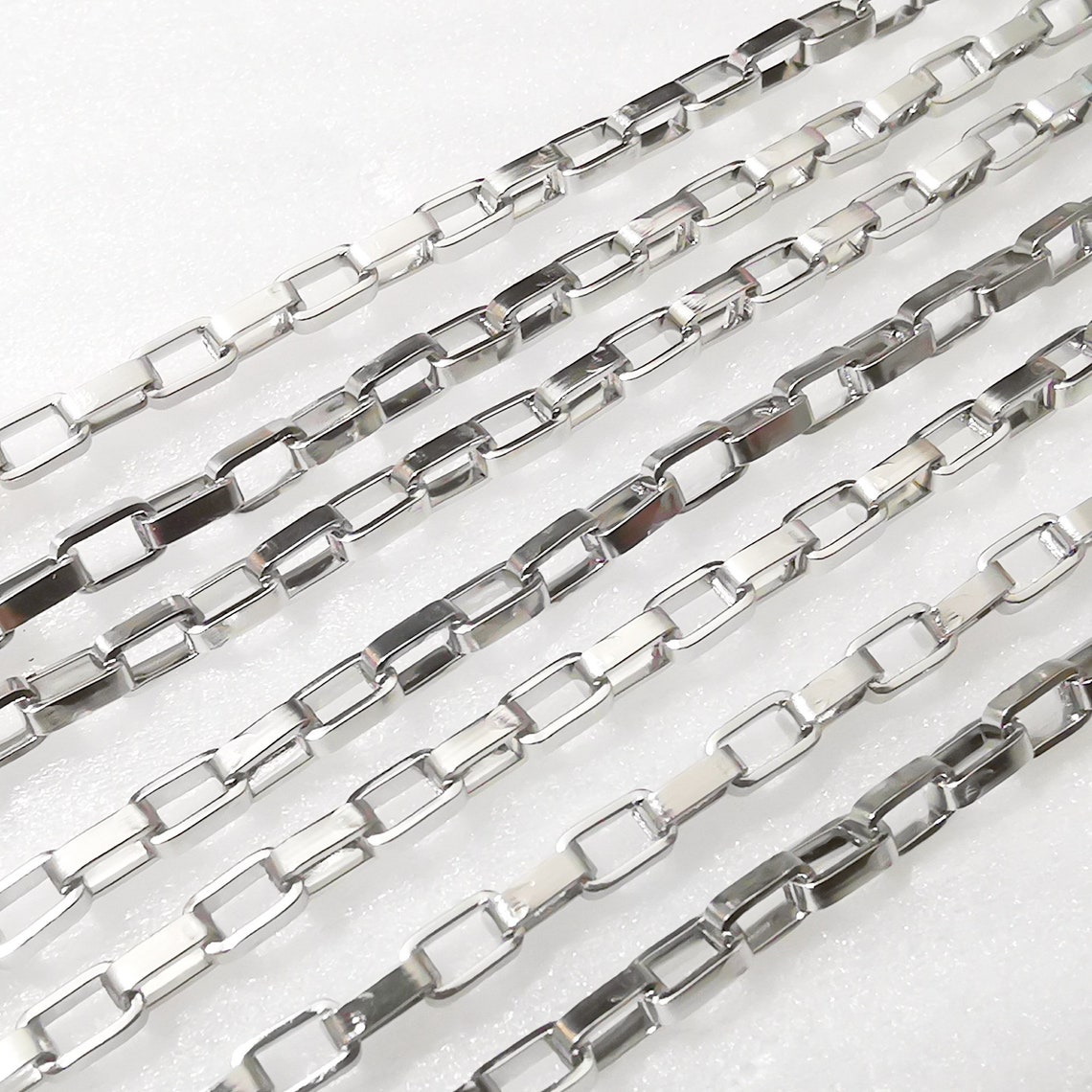 3mm Width Stainless Steel Rectangular Box Chain 531.5mm | Etsy