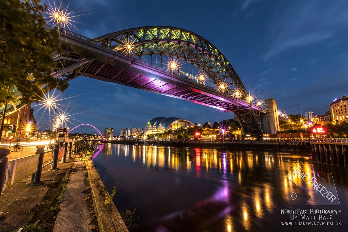 Newcastle Tyne Bridge at Night Photo // Leaving Gift // Housewarming ...