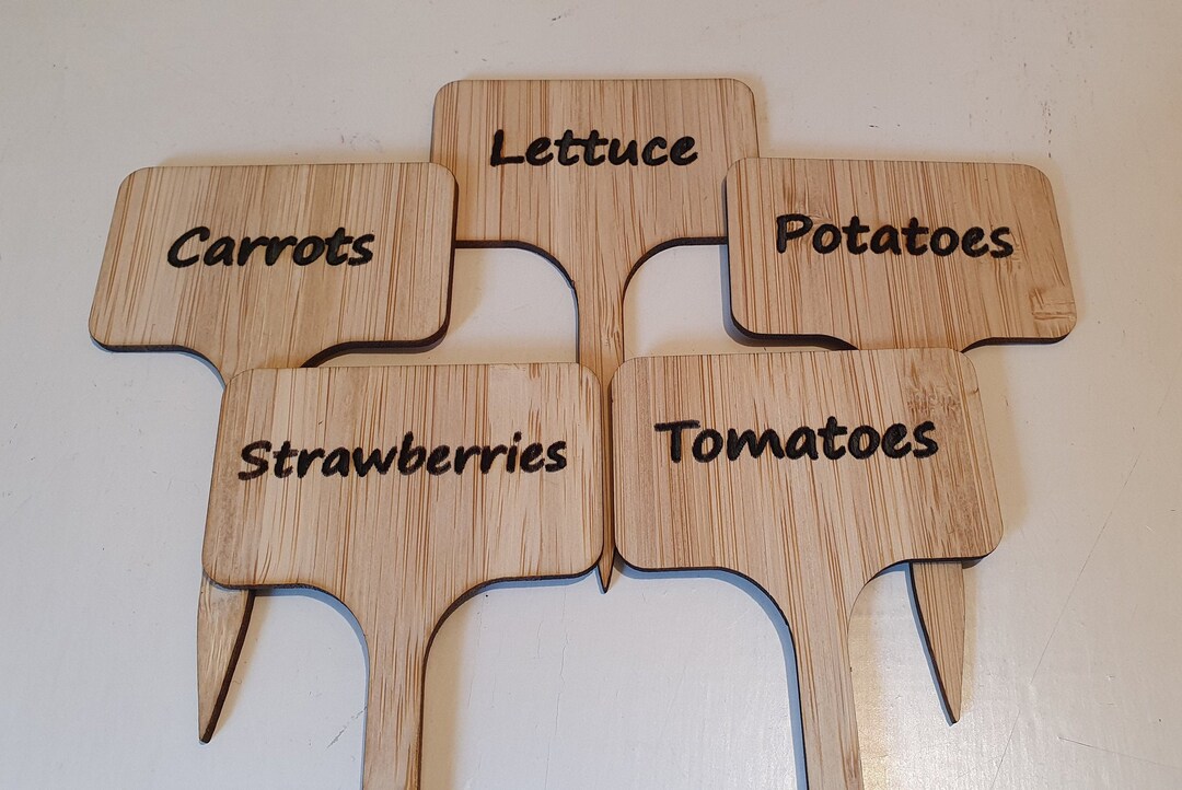 Laser Engraved Eco Friendly Biodegradable Bamboo Garden Plant Markers ...