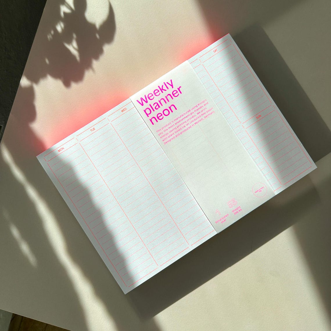 Weekly Planner Neon 53 Pages Tear-off Pad - Etsy