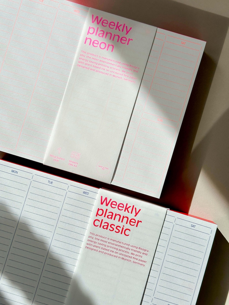 Weekly Planner Neon 53 Pages Tear-off Pad - Etsy