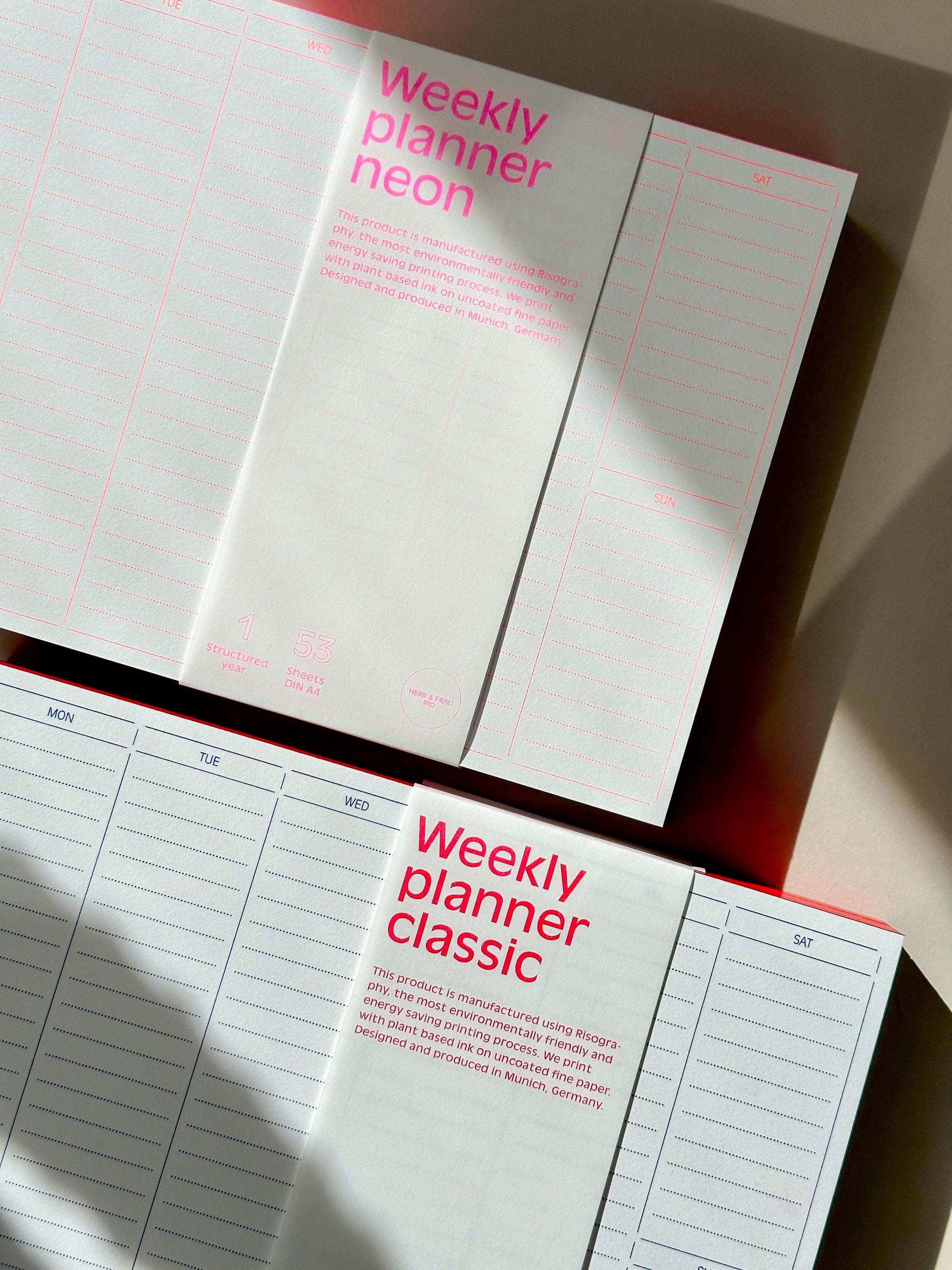 Weekly Planner Neon 53 Pages Tear-off Pad - Etsy
