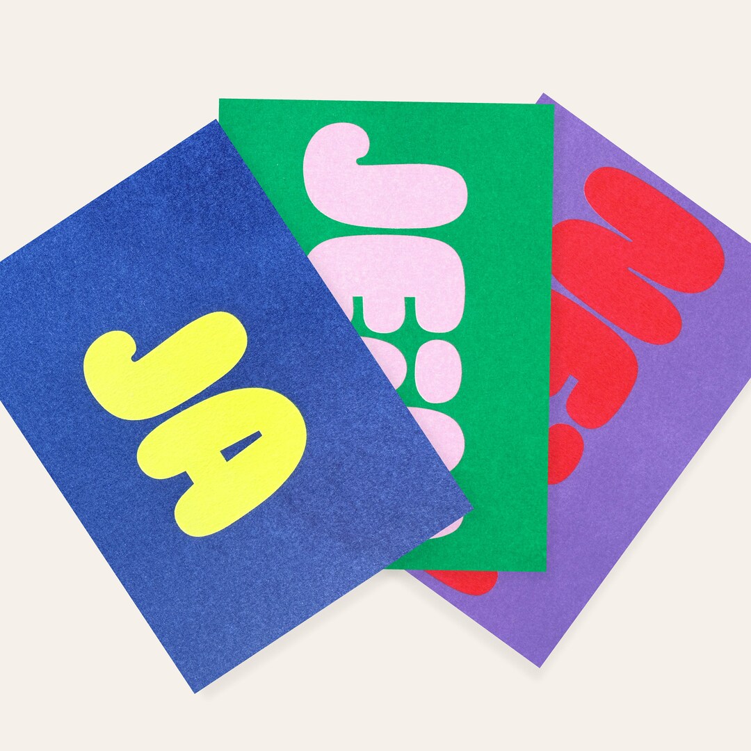 Yes & No | 3 Risograph Postcards by Mr. and Mrs. Rio - Etsy