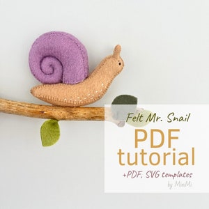 Garden 3D Felt Snail PDF Pattern Download, Sewing Tutorial - Etsy