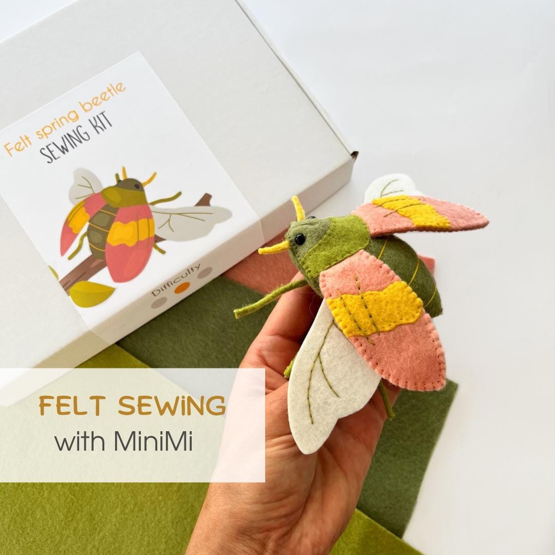 Felt Spring Beetle Sewing Kit, DIY [product], Beginner Friendly Craft ...