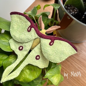 Felt Luna Interior Moth PDF Pattern Download, Sewing Tutorial - Etsy