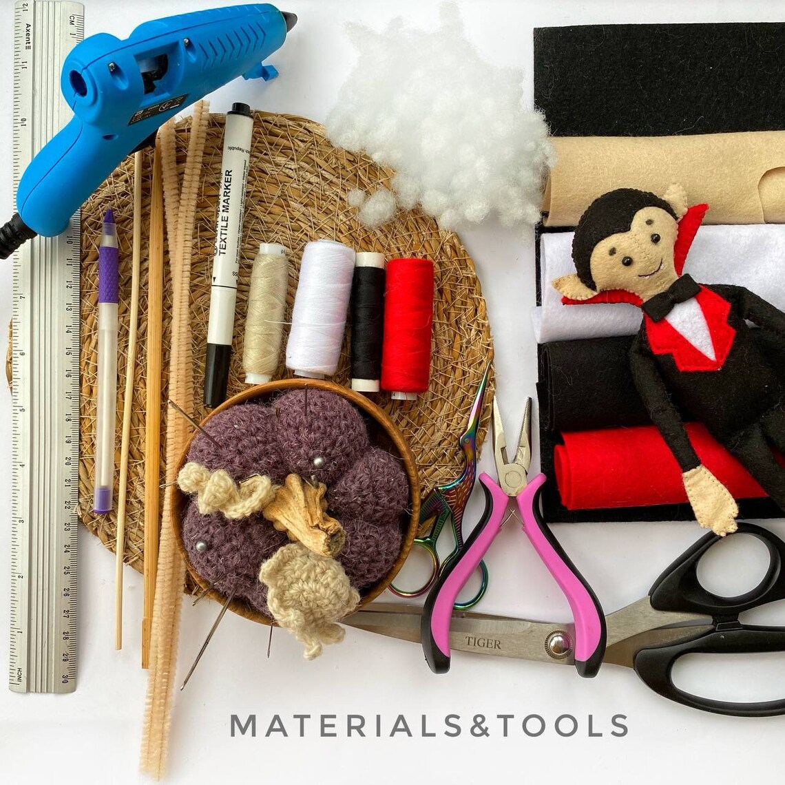 Halloween Felt Vampire PDF Pattern Download Sewing Tutorial - Etsy