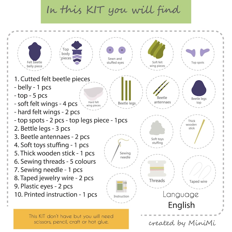 Felt Stink Bug Sewing Kit: DIY Craft Project With Supplies - Etsy
