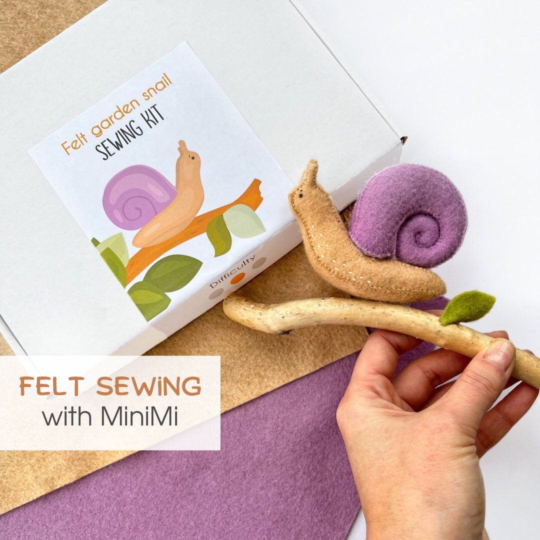 Felt Garden Snail Sewing KIT. Craft Box, Supplies Included DIY - Etsy