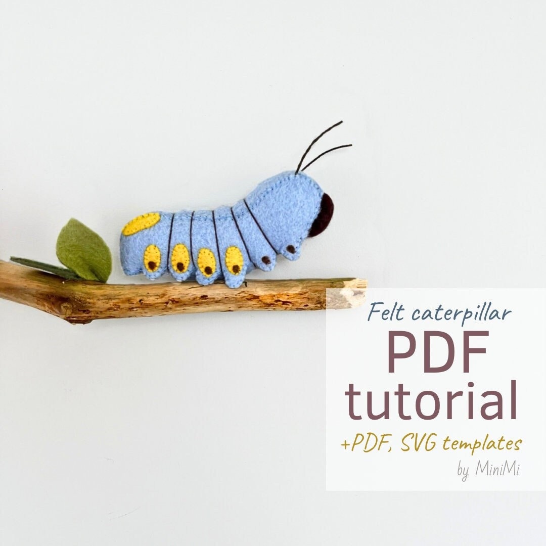 Felt Moth Blue Caterpillar PDF Pattern Download, Sewing Tutorial - Etsy